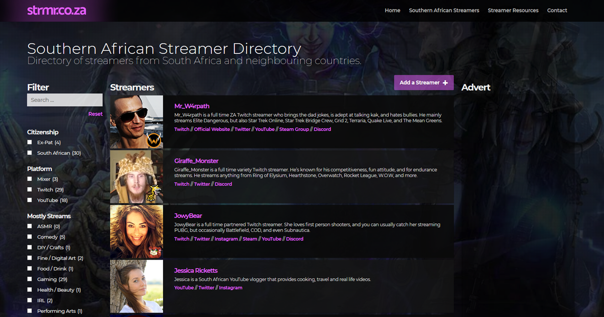 STRMR - ZA Streamer Portal - Southern Africa’s Streaming Portal